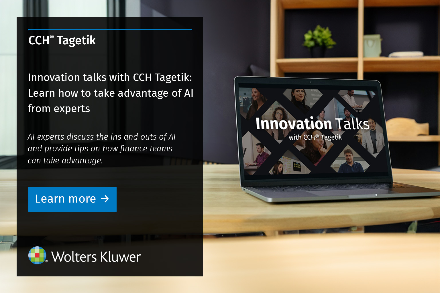 Learn from AI experts in Innovation Talks with CCH Tagetik | Wolters Kluwer