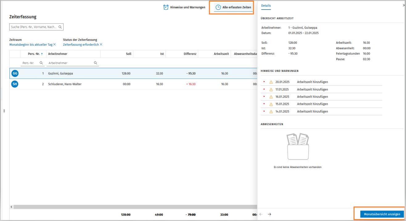 Personal und Zeiten Zeiterfassung - Schnelleinstieg für Mandanten