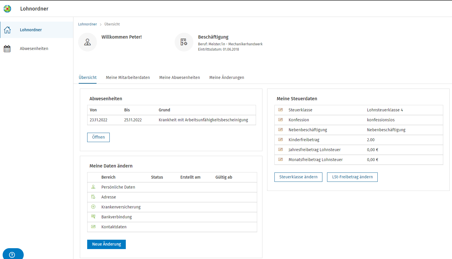 Personal und Zeiten | eAU: Schnelleinstieg für Arbeitnehmer