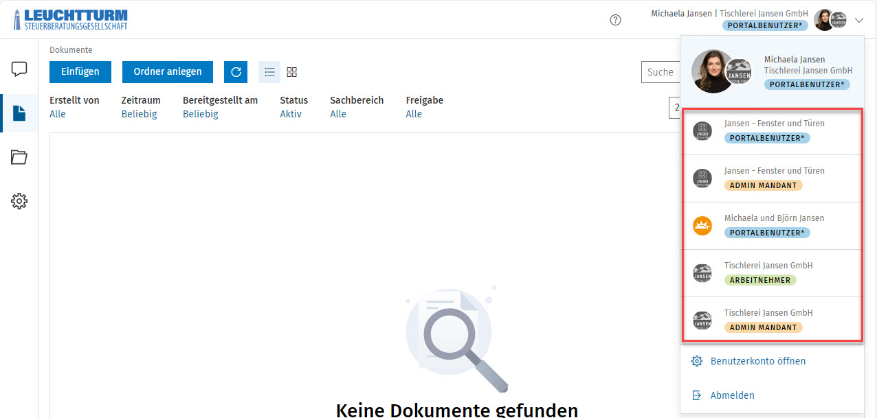 Wie kann ich Benutzerprofile in meinem Benutzerkonto verknüpfen?