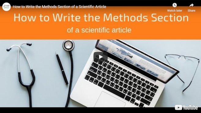 Video tutorial: How to write the methods section of a scientific ...