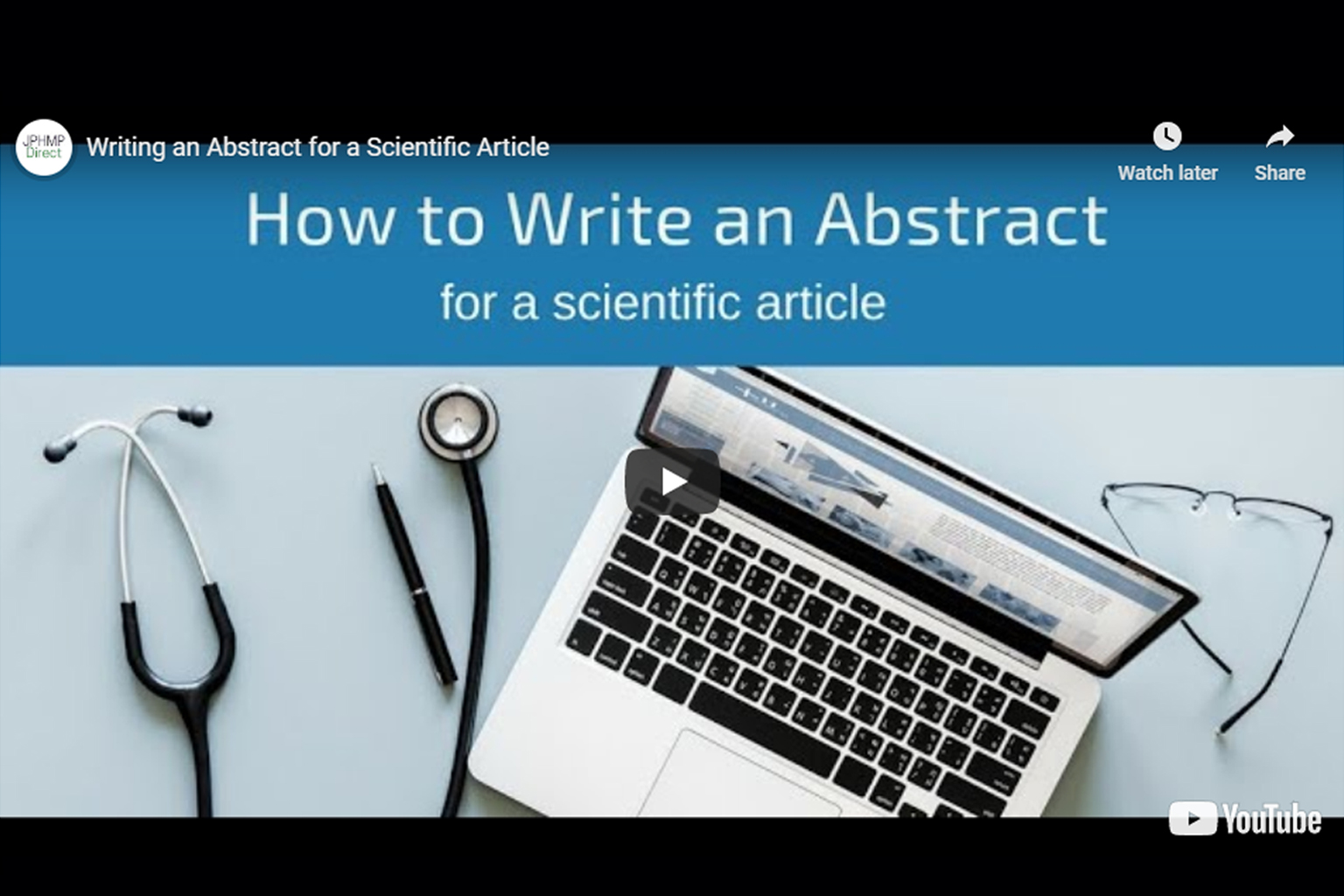 Video tutorial: How to write an abstract for a scientific article ...